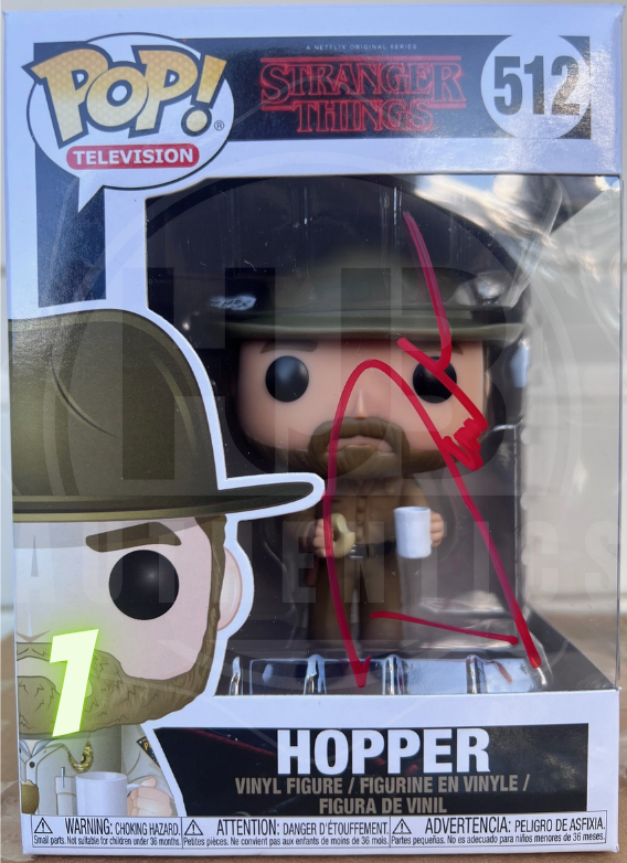 David Harbour Signed Hopper Funko POP - The Hub Productions